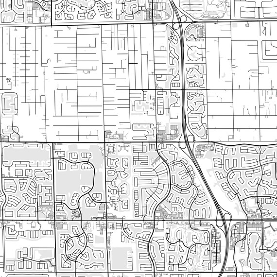Digital Prints Prints Art & Collectibles PEMBROKE PINES FL Map Poster ...