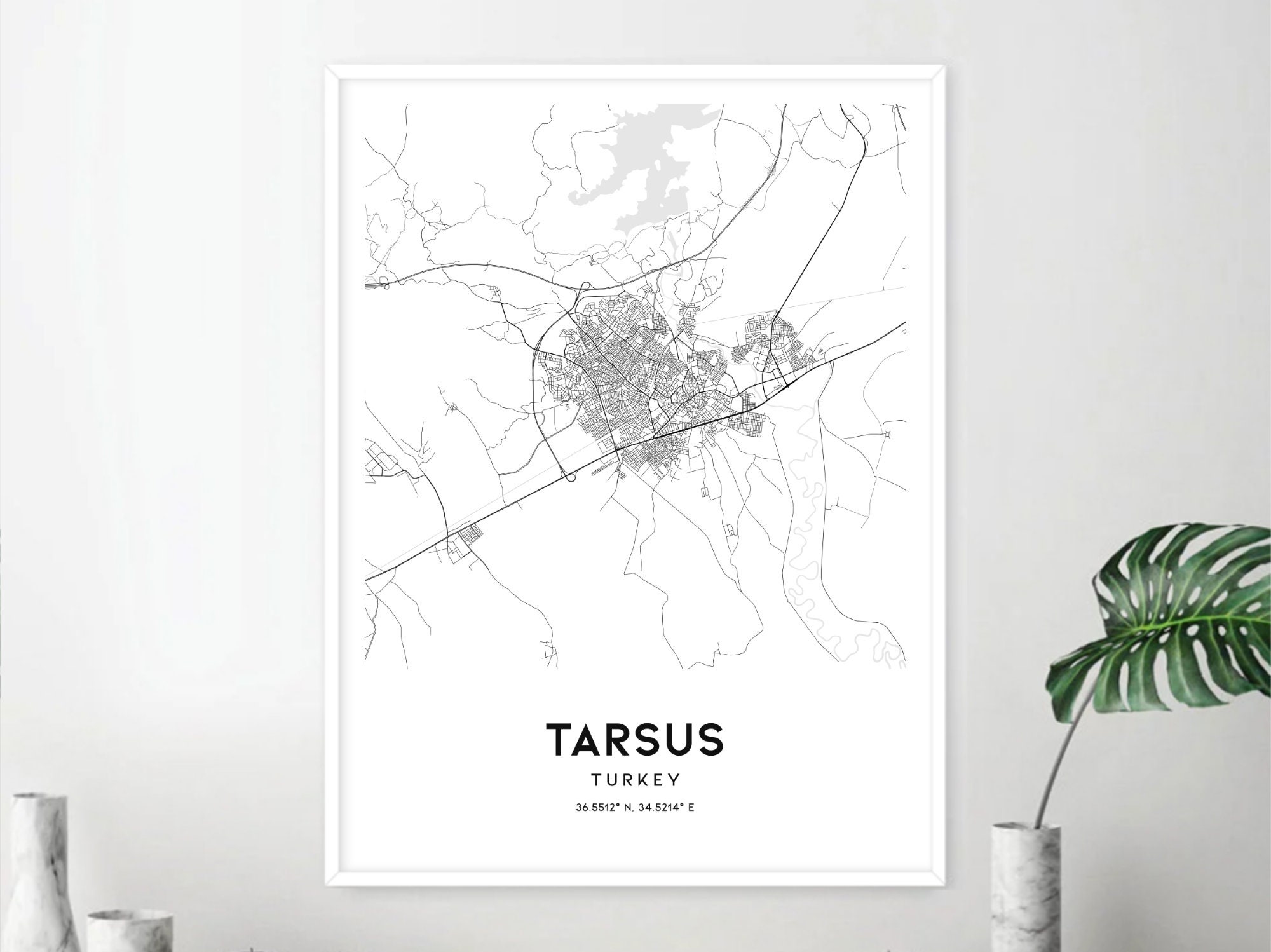Tarsus Map Print Tarsus Map Poster Wall Art Tarsus City Map - Etsy