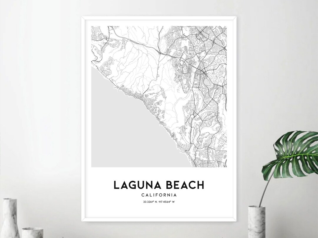 Laguna Beach Map Print Laguna Beach Map Poster Wall Art Ca - Etsy