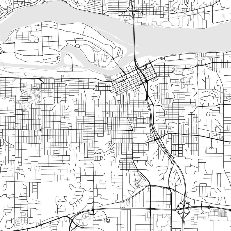 Moline Map Print, Moline Map Poster Wall Art, Il City Map, Illinois ...