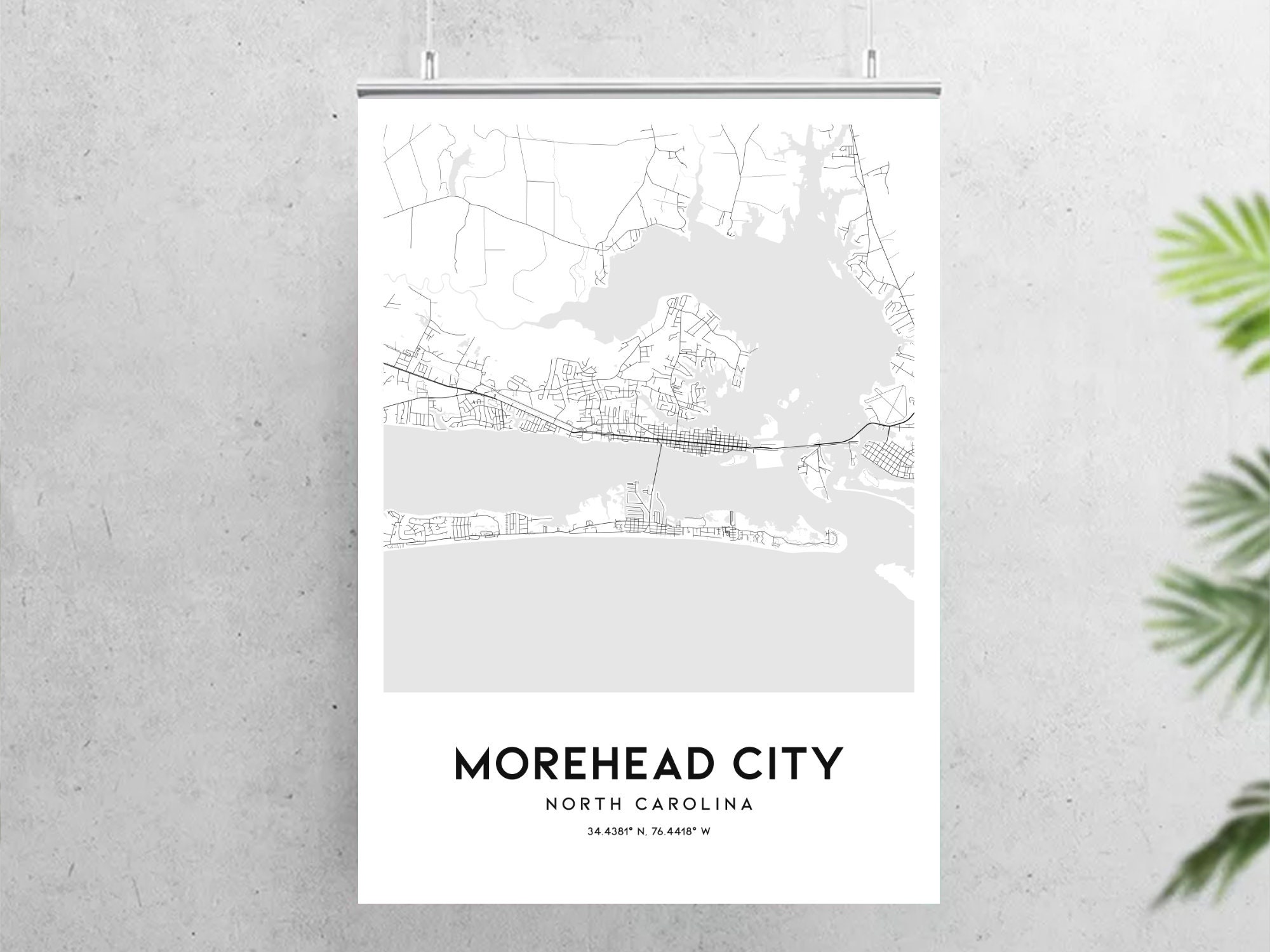 Morehead City Map Print Morehead City Map Poster Wall Art Nc | Etsy