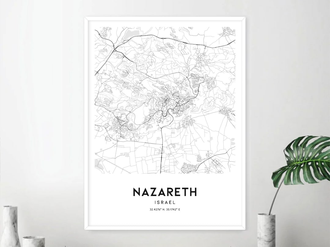 Nazareth Map Print, Nazareth Map Poster Wall Art, Nazareth City Map ...