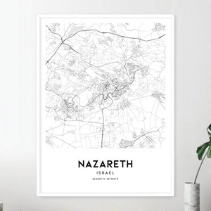 Nazareth Map Print Nazareth Map Poster Wall Art Nazareth | Etsy