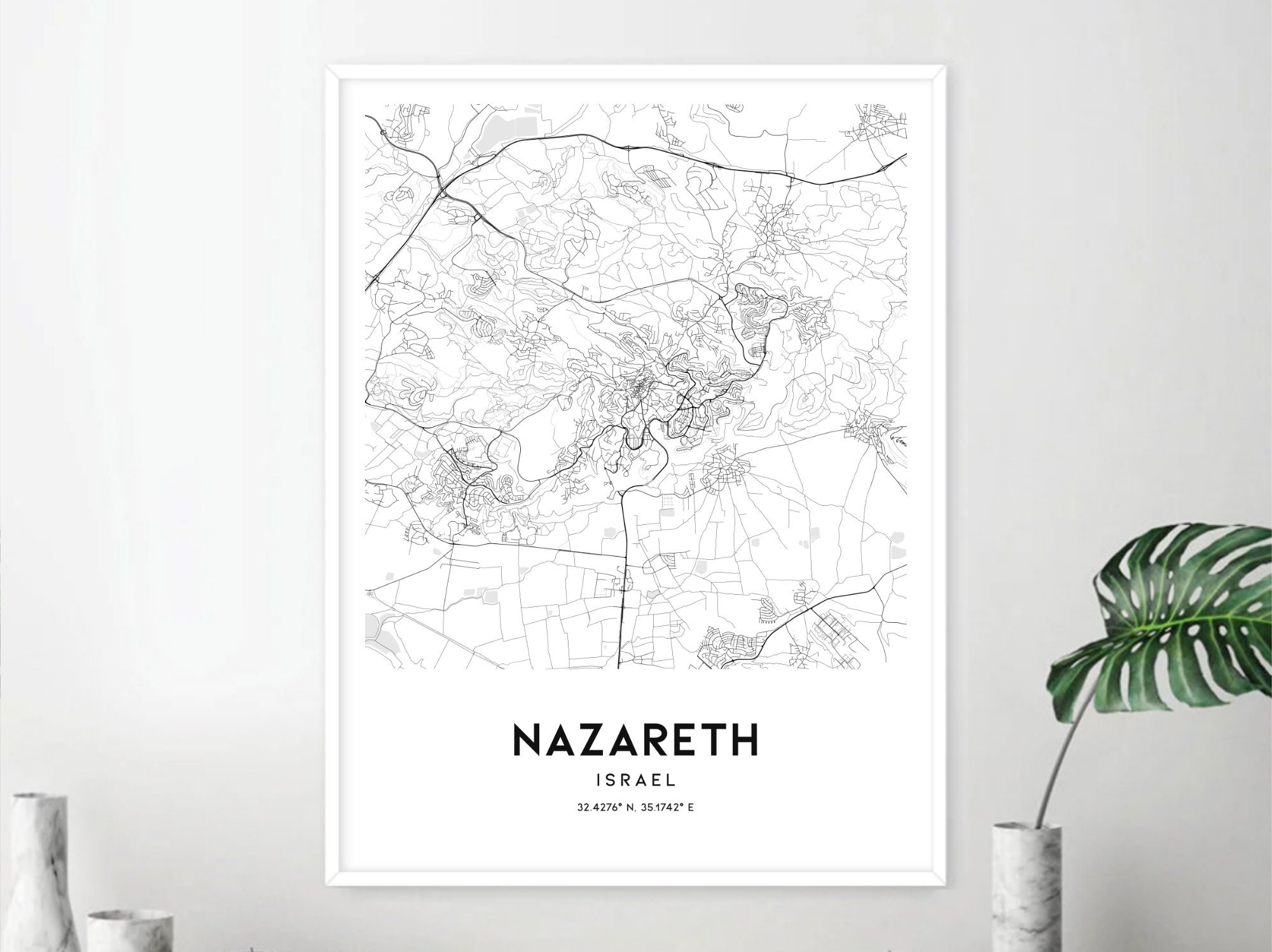 Nazareth Map Print Nazareth Map Poster Wall Art Nazareth - Etsy