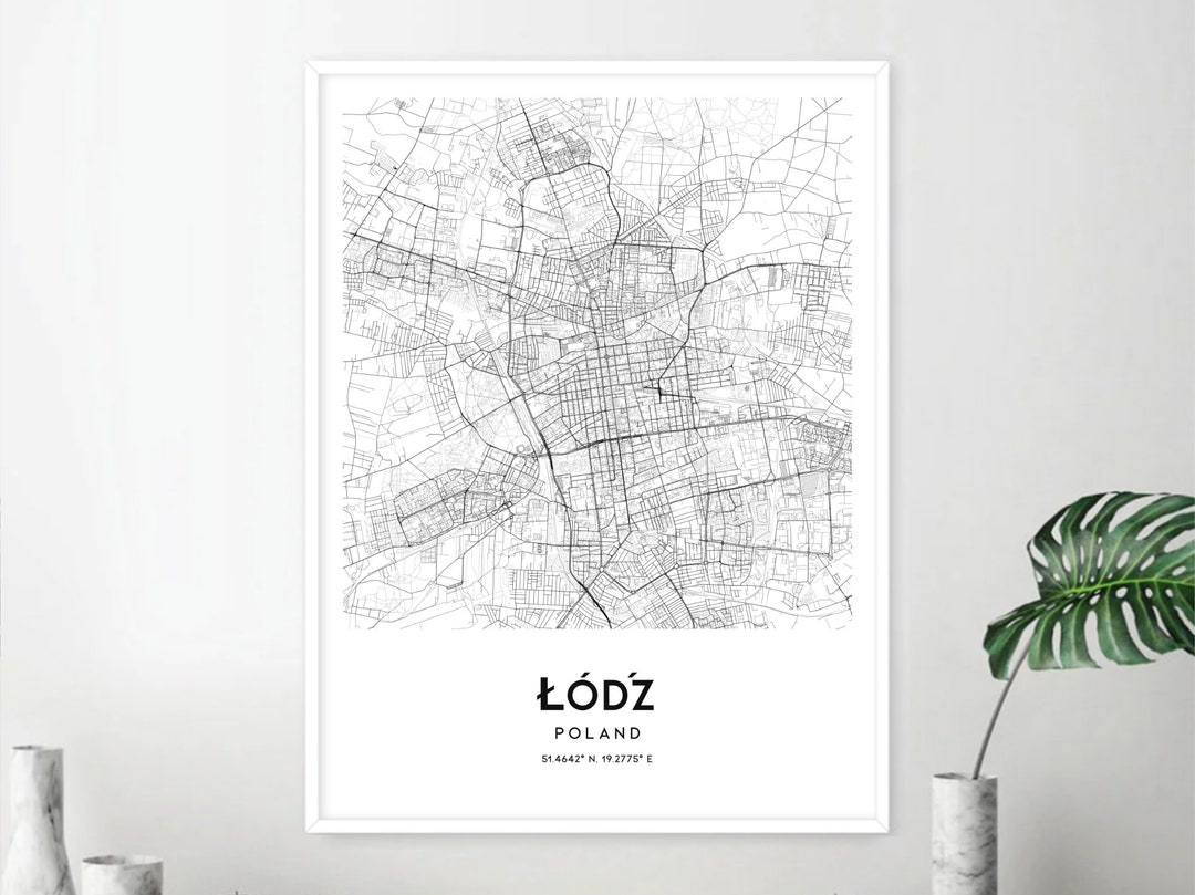Łódź Map Print, Łódź Map Poster Wall Art, Łódź City Map, Łódź Print ...