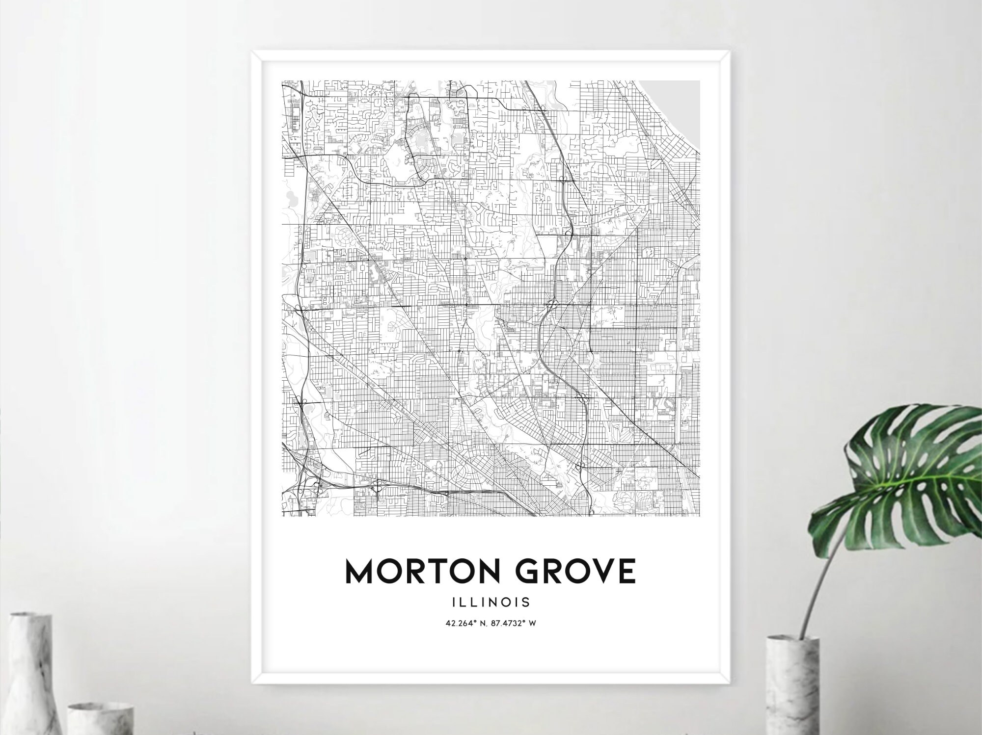 Morton Grove Map Print, Morton Grove Map Poster Wall Art, Il City Map ...