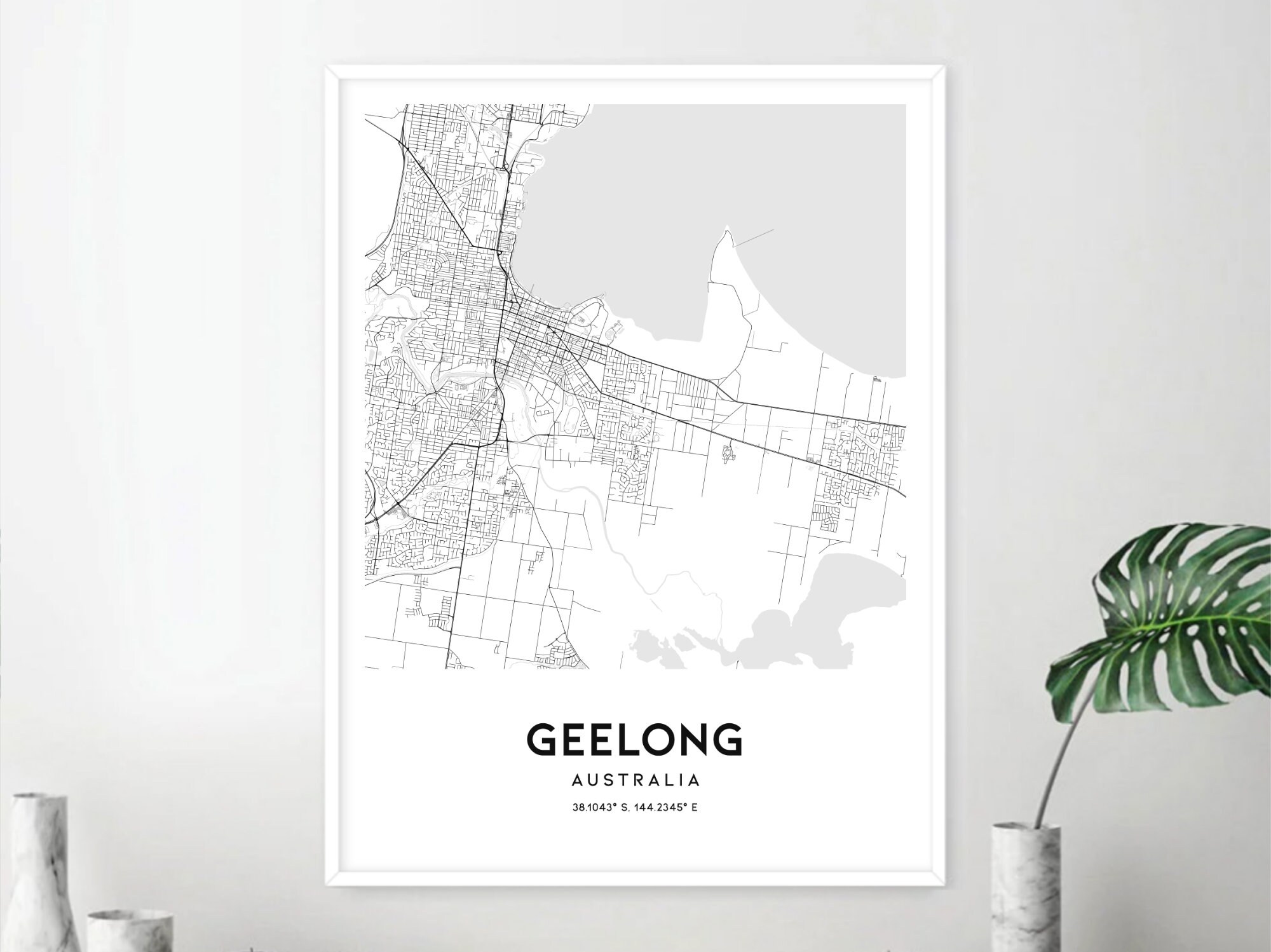 Geelong Map Print Geelong Map Poster Wall Art Geelong City - Etsy