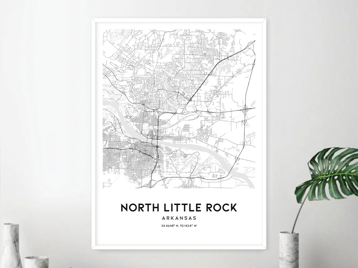 North Little Rock Map Print, North Little Rock Map Poster Wall Art, Ar ...