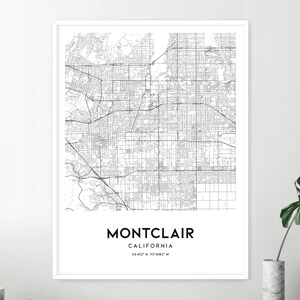 Montclair Map Print, Montclair Map Poster Wall Art, Ca City Map ...