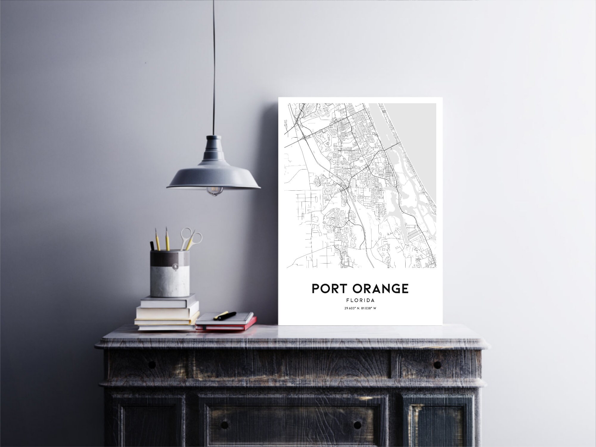 Port Orange Map Print Port Orange Map Poster Wall Art Fl - Etsy