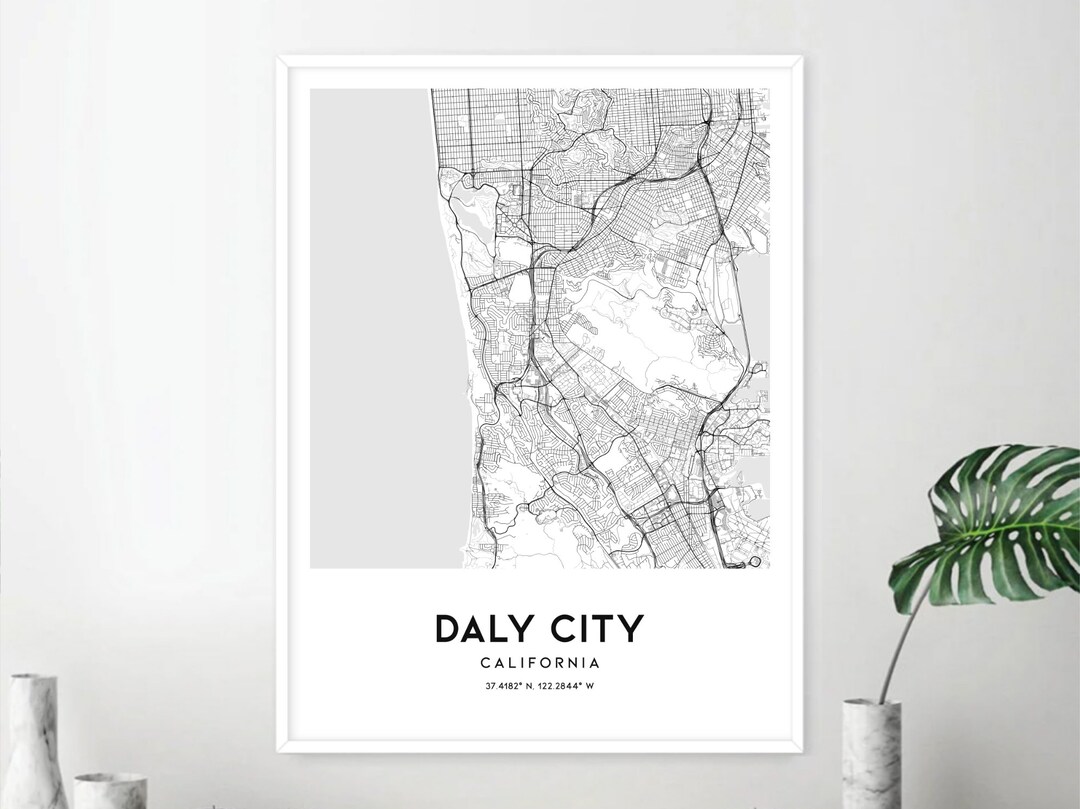 Daly City Map Print, Daly City Map Poster Wall Art, Ca City Map ...