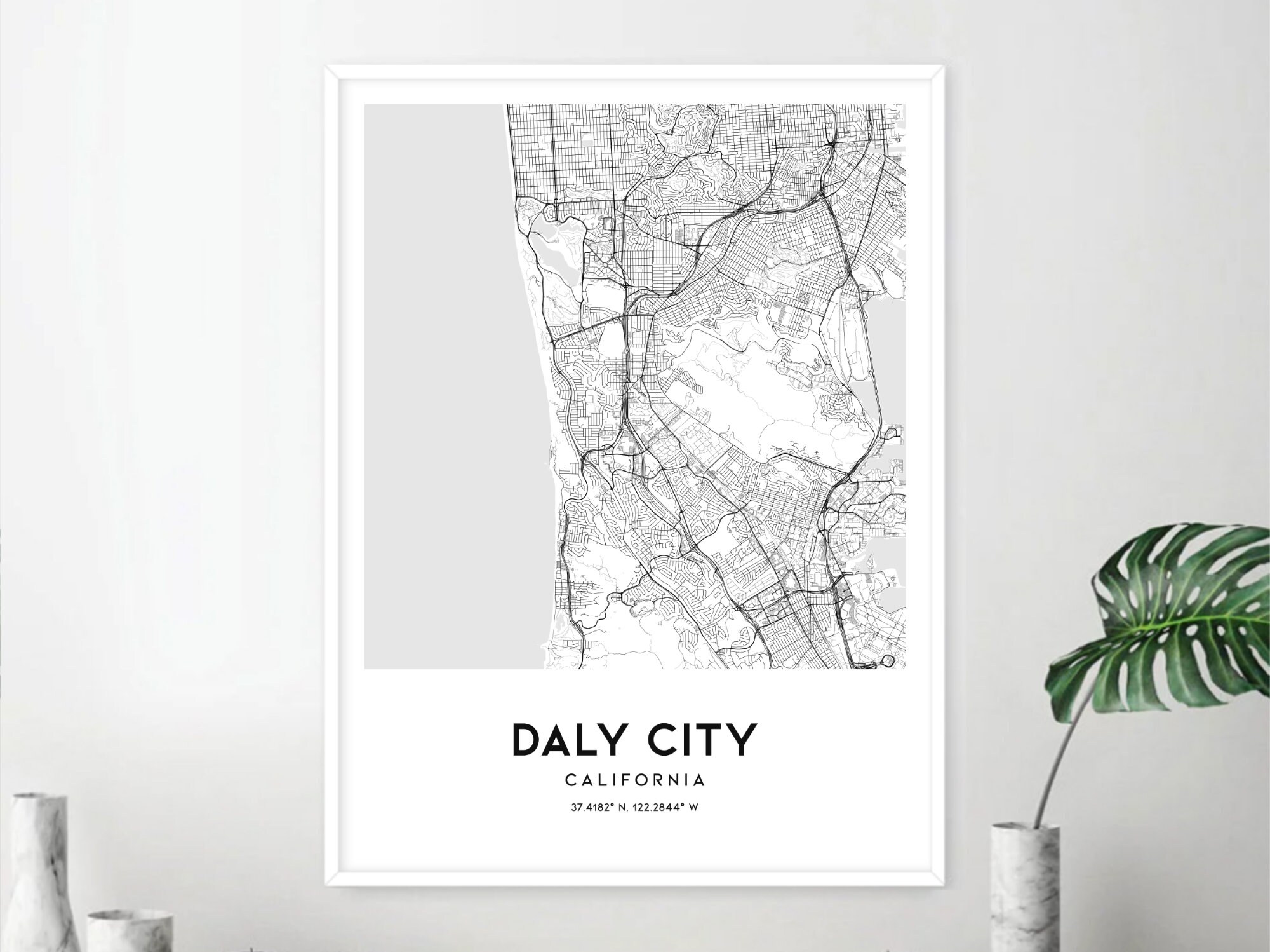 Daly City Map Print, Daly City Map Poster Wall Art, Ca City Map ...