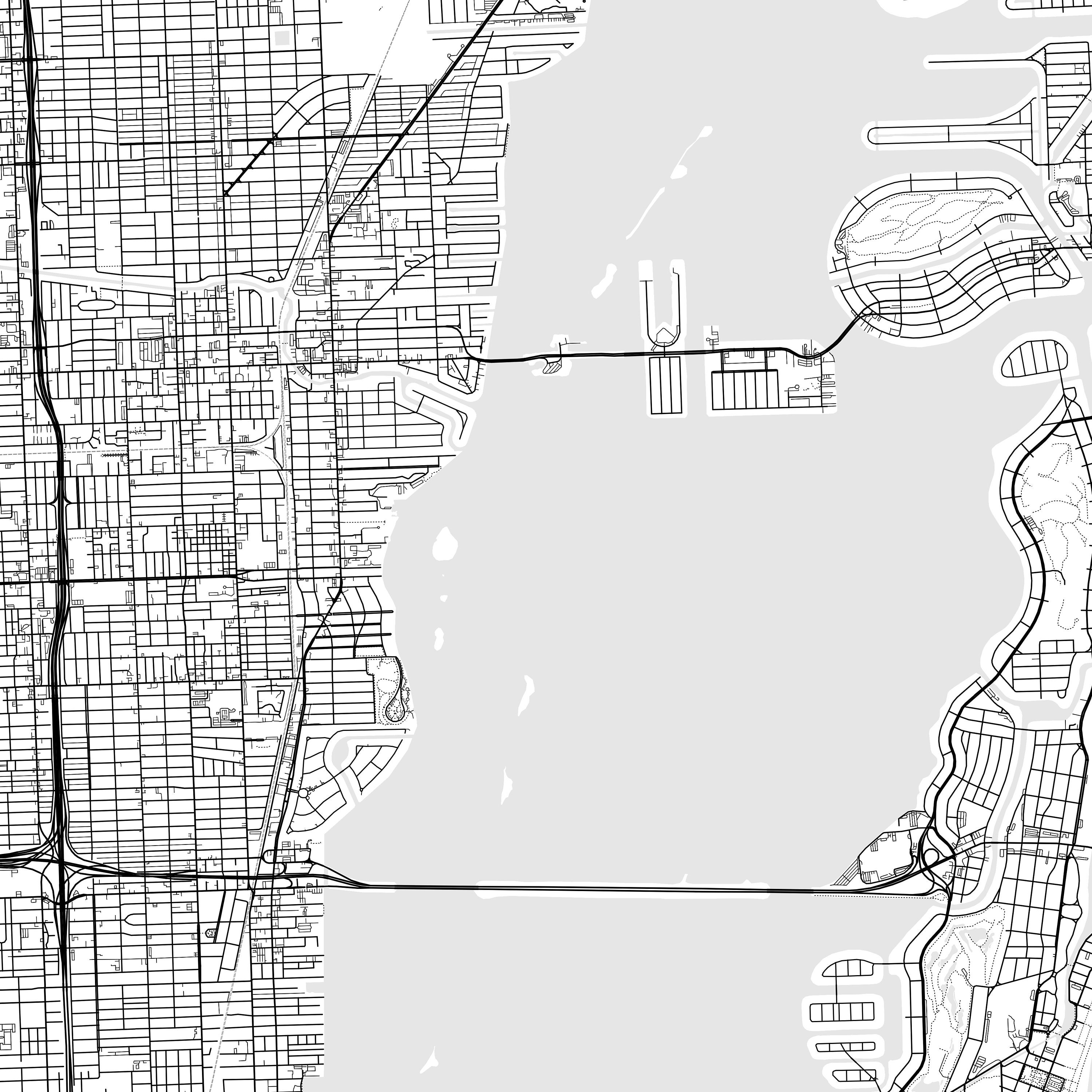 Miami Beach Map Print, Miami Beach Map Poster Wall Art, Fl City Map ...