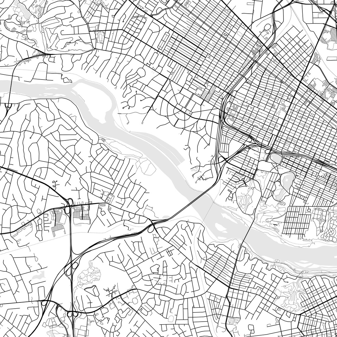 Richmond Map Print Richmond Map Poster Wall Art Va City Map - Etsy