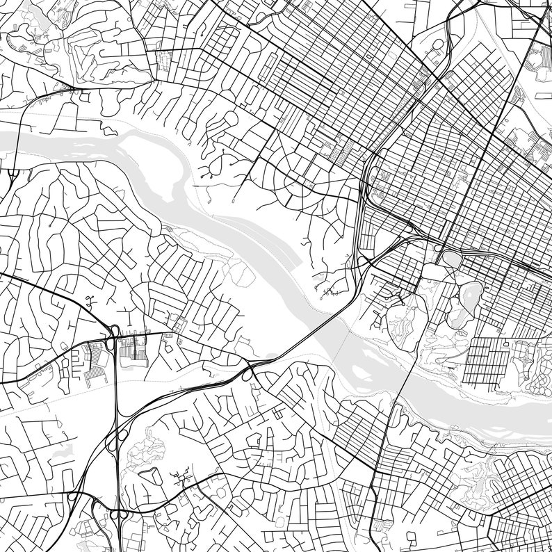 Richmond Map Print Richmond Map Poster Wall Art Va City Map - Etsy