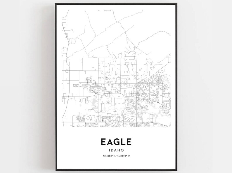 Eagle Map Print Eagle Map Poster Wall Art Id City Map | Etsy