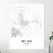Del Rio Map Print, Del Rio Map Poster Wall Art, Tx City Map, Texas ...