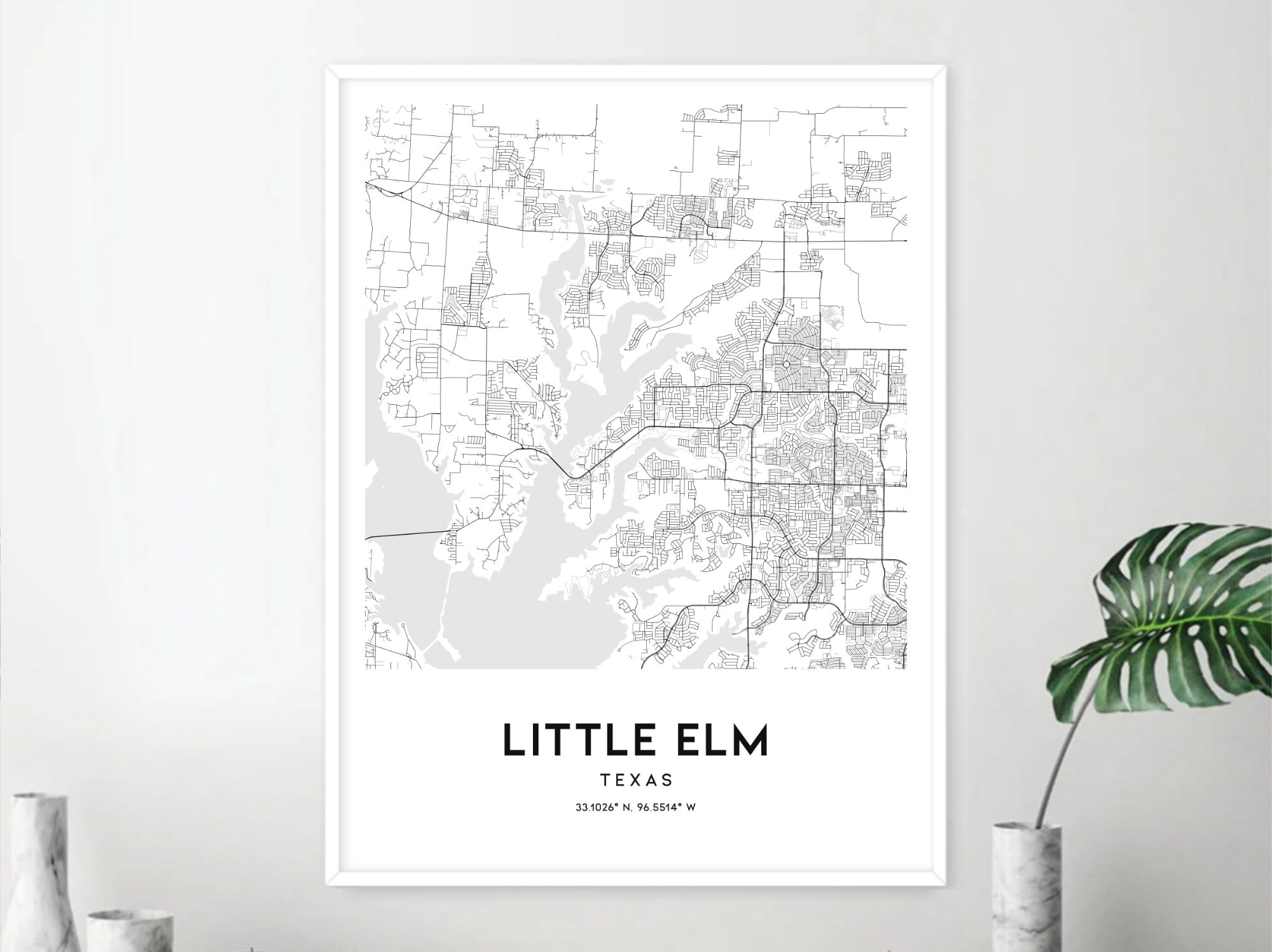 Little Elm Map Print Little Elm Map Poster Wall Art Tx City - Etsy