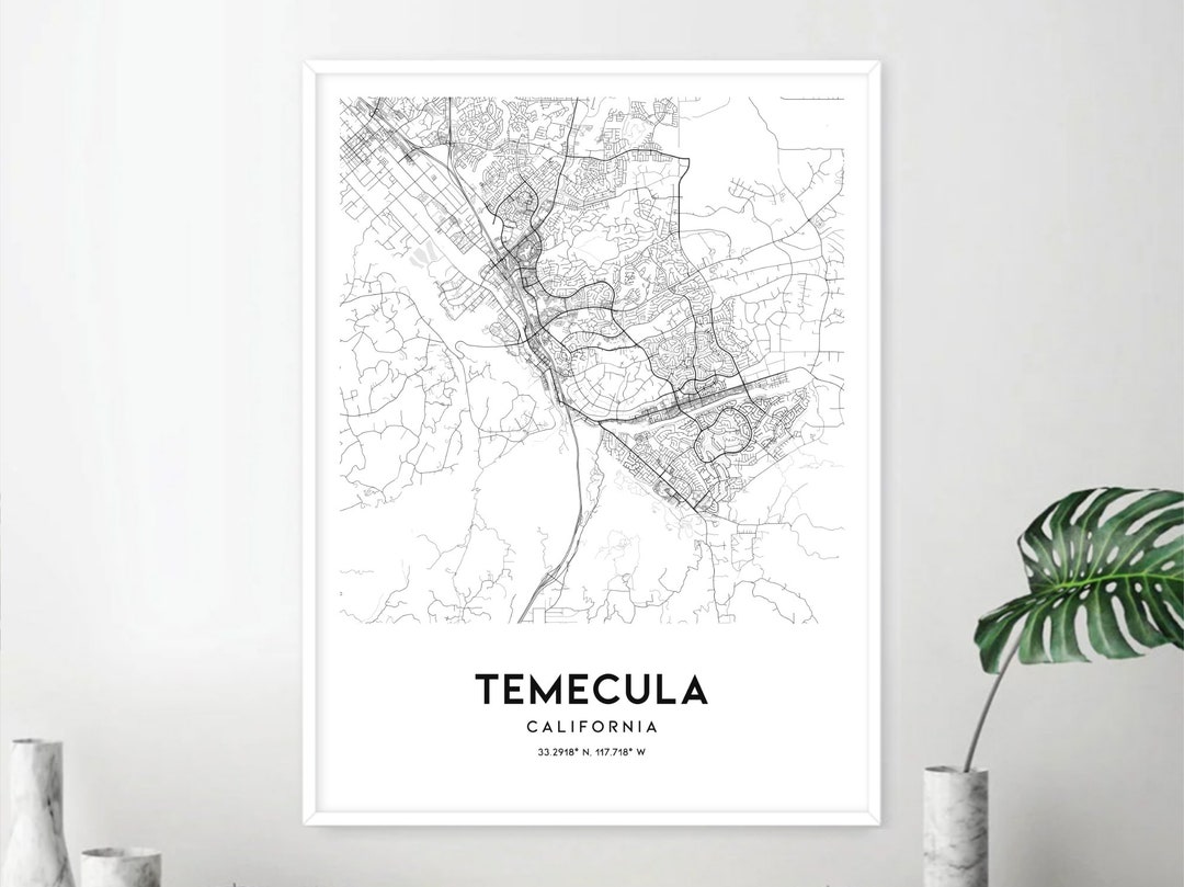 Temecula Map Print, Temecula Map Poster Wall Art, Ca City Map ...