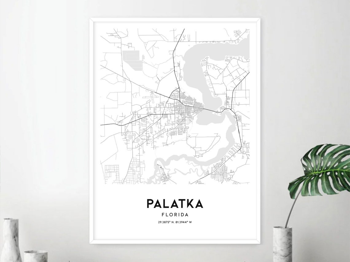 Palatka Map Print, Palatka Map Poster Wall Art, Fl City Map, Florida ...