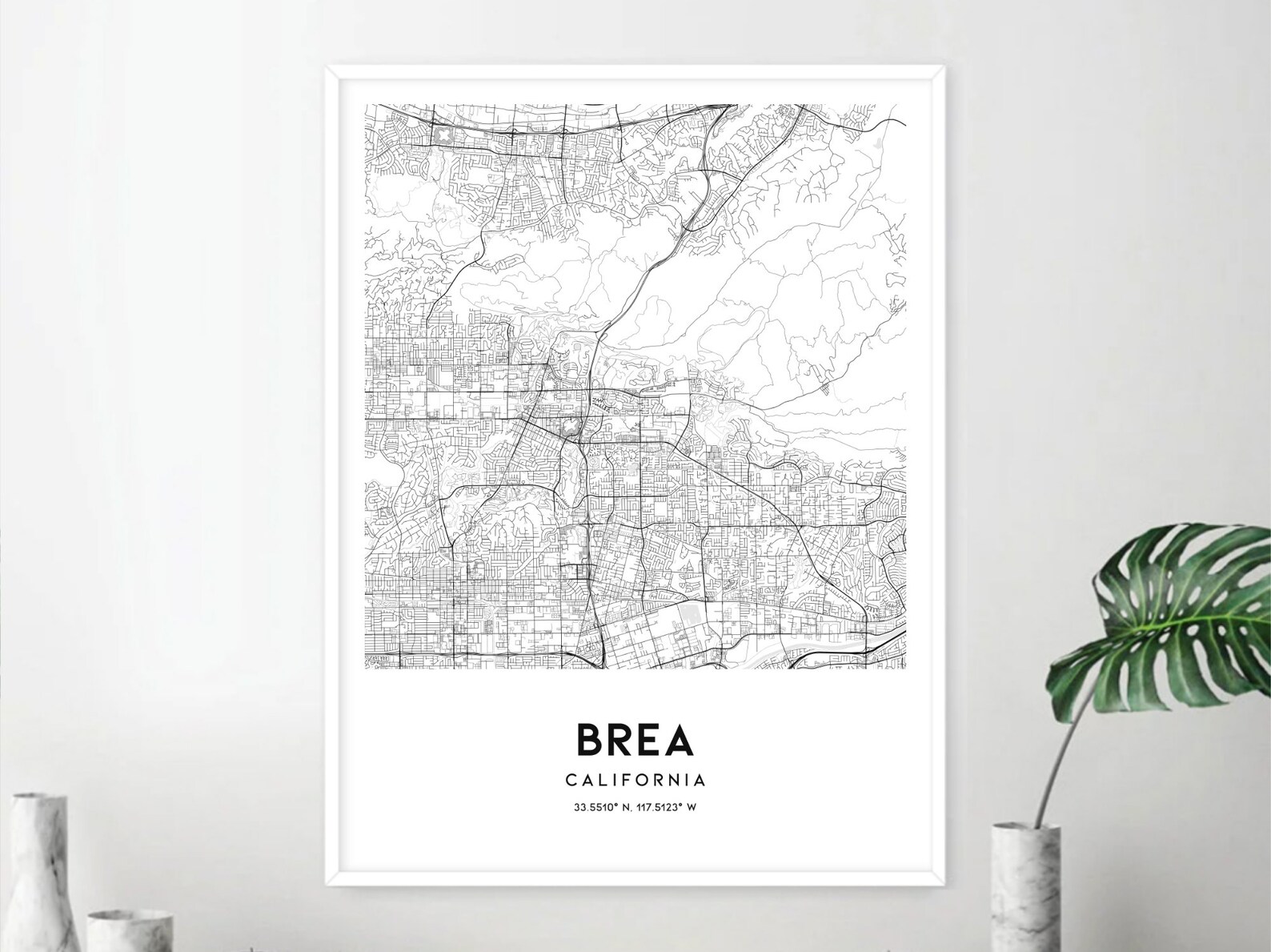 Brea Map Print, Brea Map Poster Wall Art, Ca City Map, California Print ...