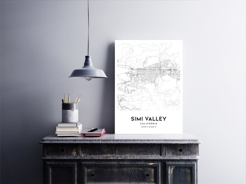 Simi Valley Map Print, Simi Valley Map Poster Wall Art, Ca City Map ...