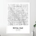 Royal Oak Map Print, Royal Oak Map Poster Wall Art, Mi City Map ...