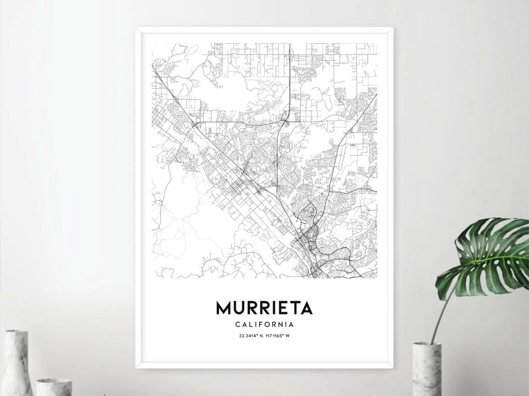 Murrieta Map Print, Murrieta Map Poster Wall Art, Ca City Map ...
