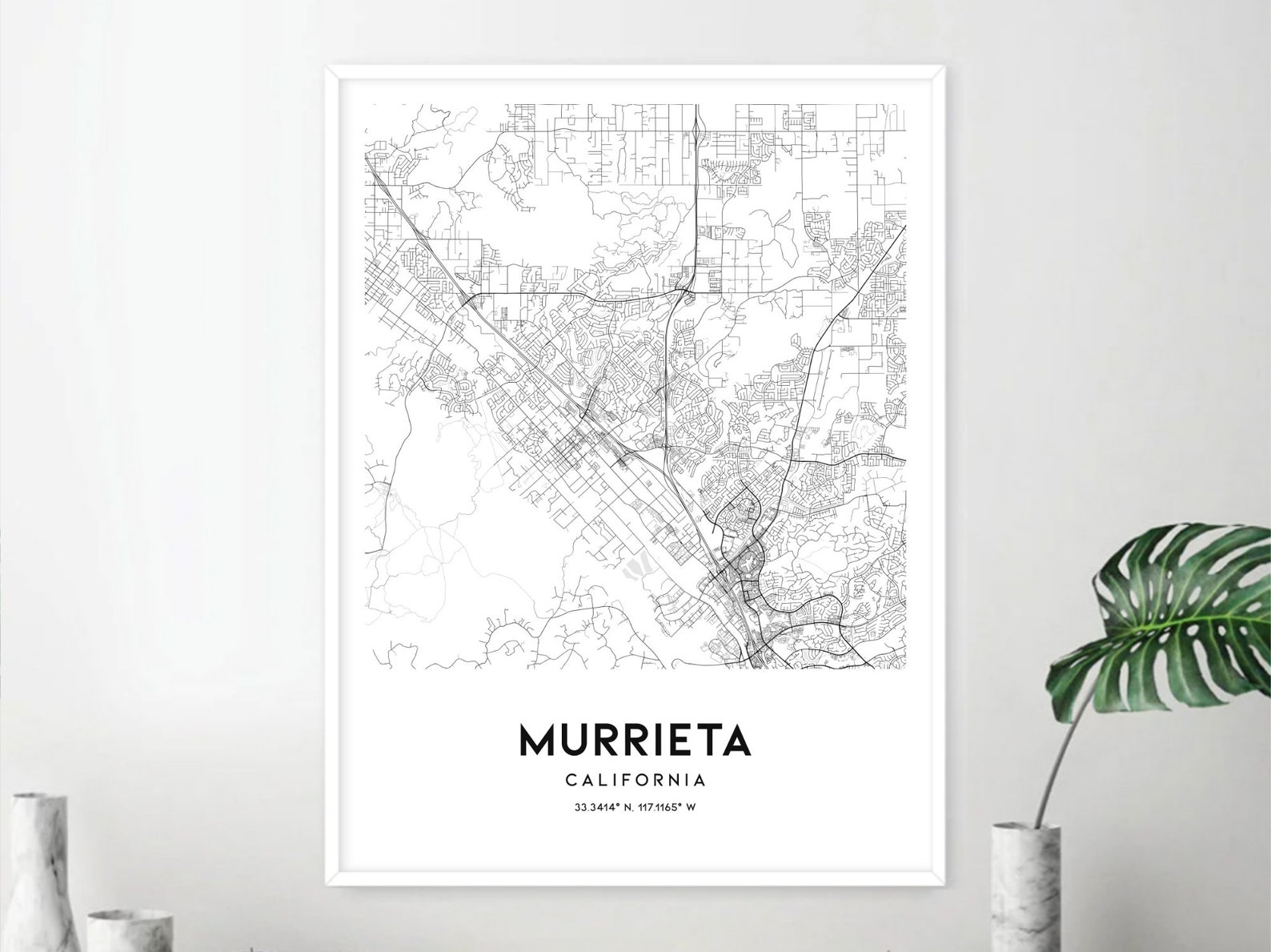 Murrieta Map Print Murrieta Map Poster Wall Art Ca City | Etsy