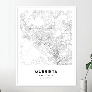 Murrieta Map Print Murrieta Map Poster Wall Art Ca City | Etsy