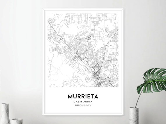 Murrieta Map Print Murrieta Map Poster Wall Art Ca City | Etsy