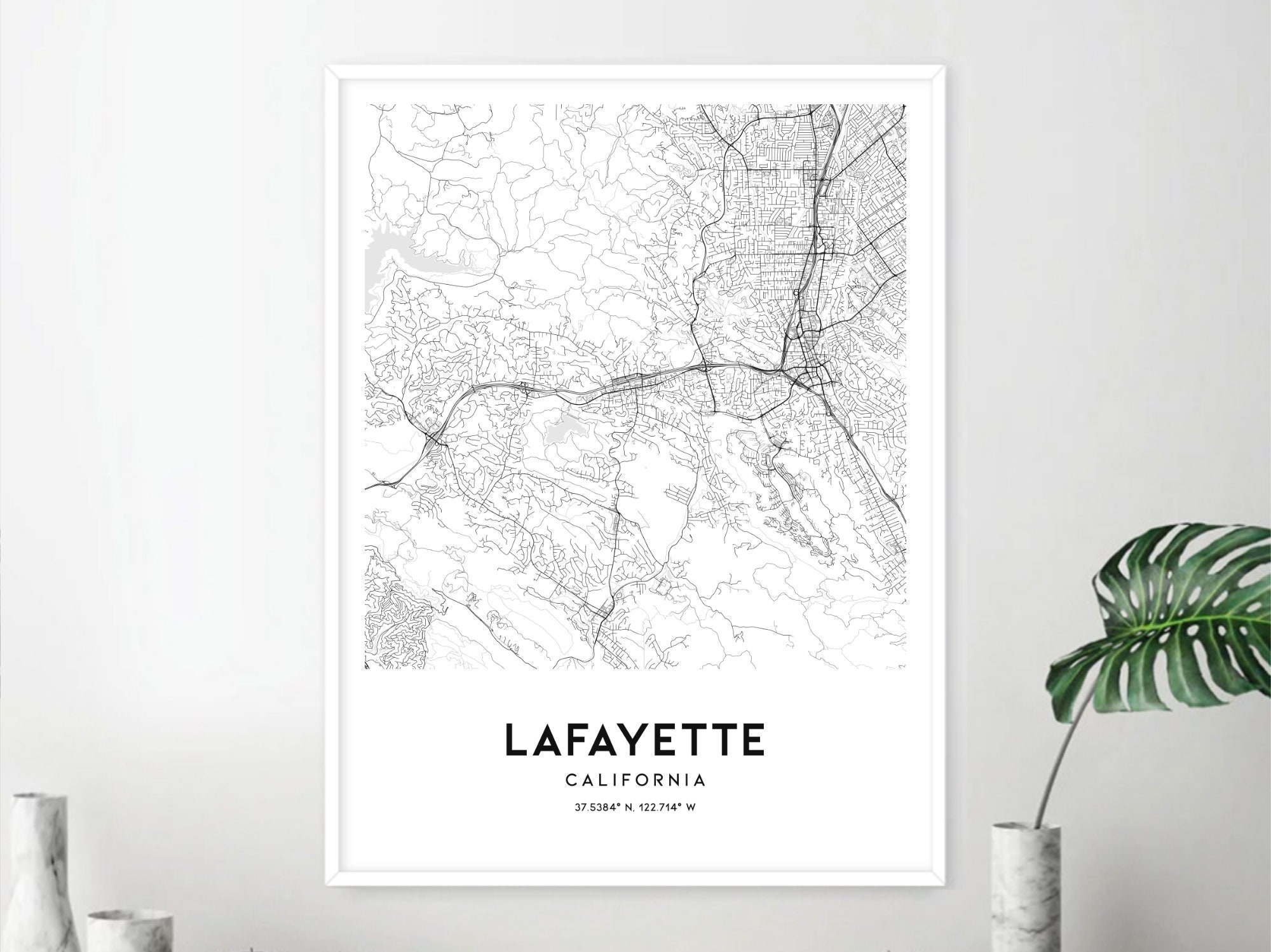 Lafayette Map Print, Lafayette Map Poster Wall Art, Ca City Map ...