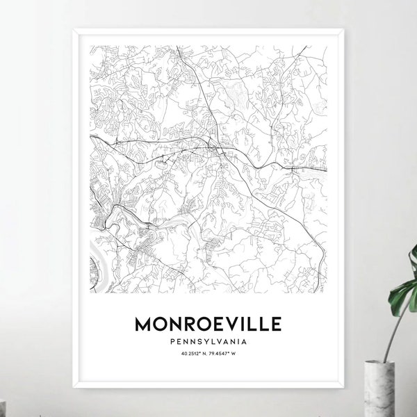 Road Map of Pennsylvania - Etsy