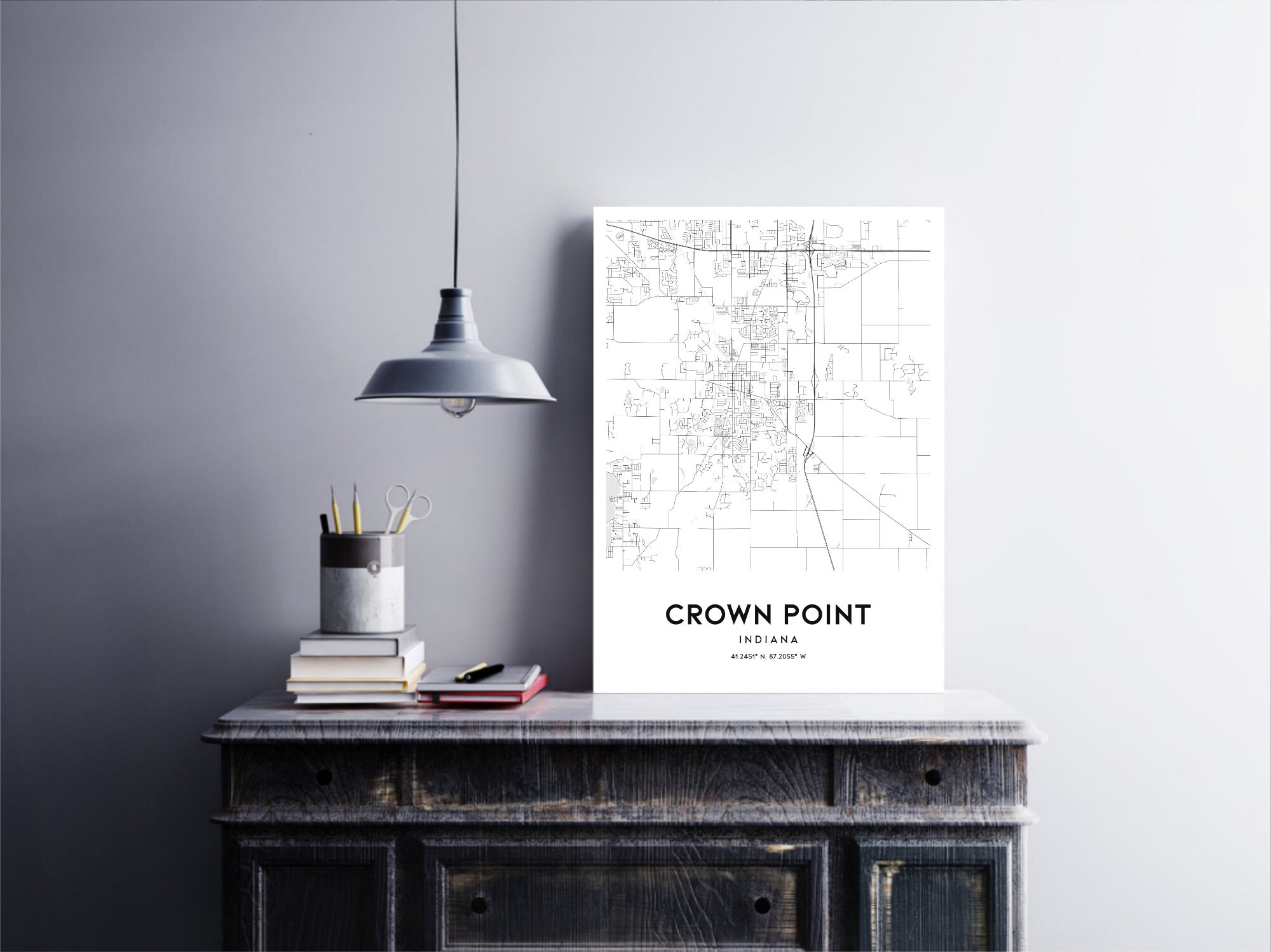 Crown Point Map Print, Crown Point Map Poster Wall Art, in City Map ...
