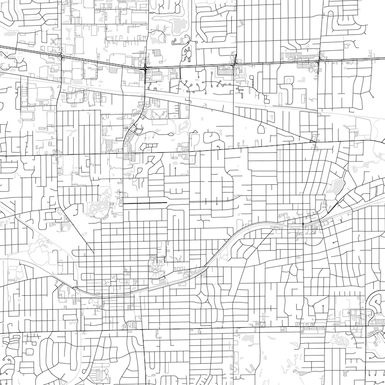 Glen Ellyn Map Print Glen Ellyn Map Poster Wall Art Il City Etsy