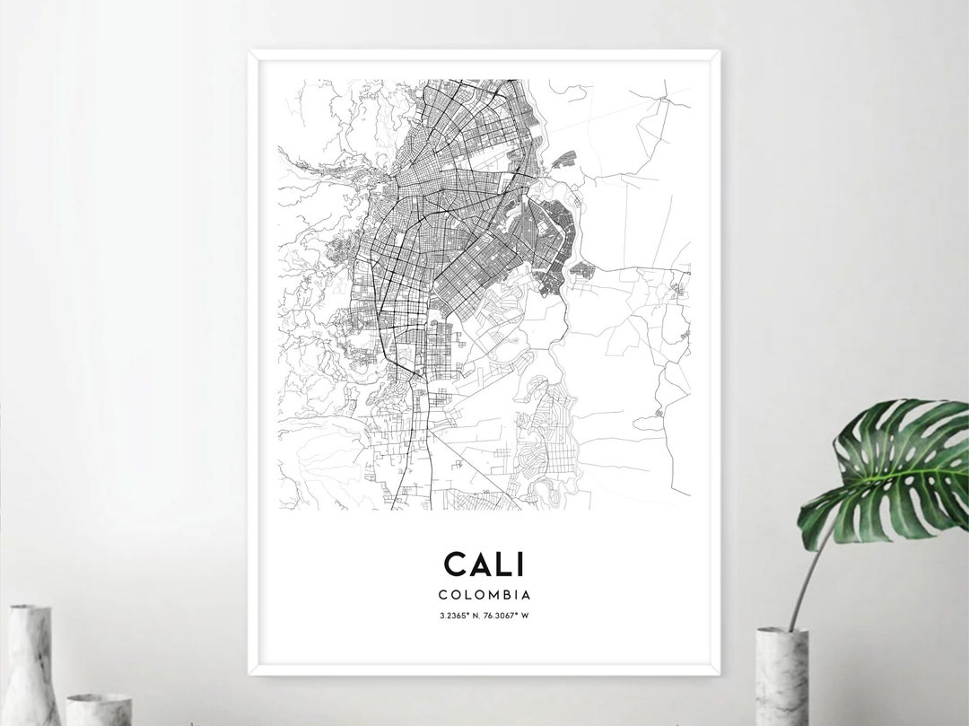 Cali Map Print, Cali Map Poster Wall Art, Cali City Map, Cali Print ...