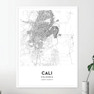 Cali Map Print, Cali Map Poster Wall Art, Cali City Map, Cali Print ...