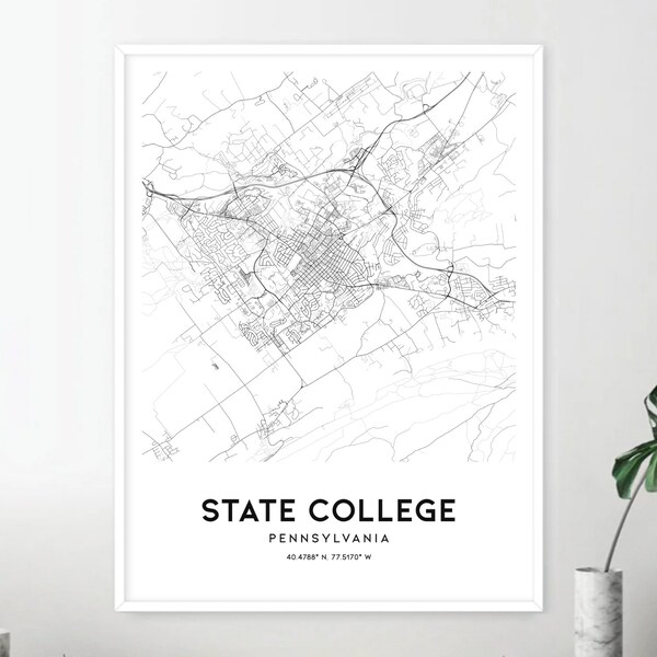 State College Map Poster - Etsy