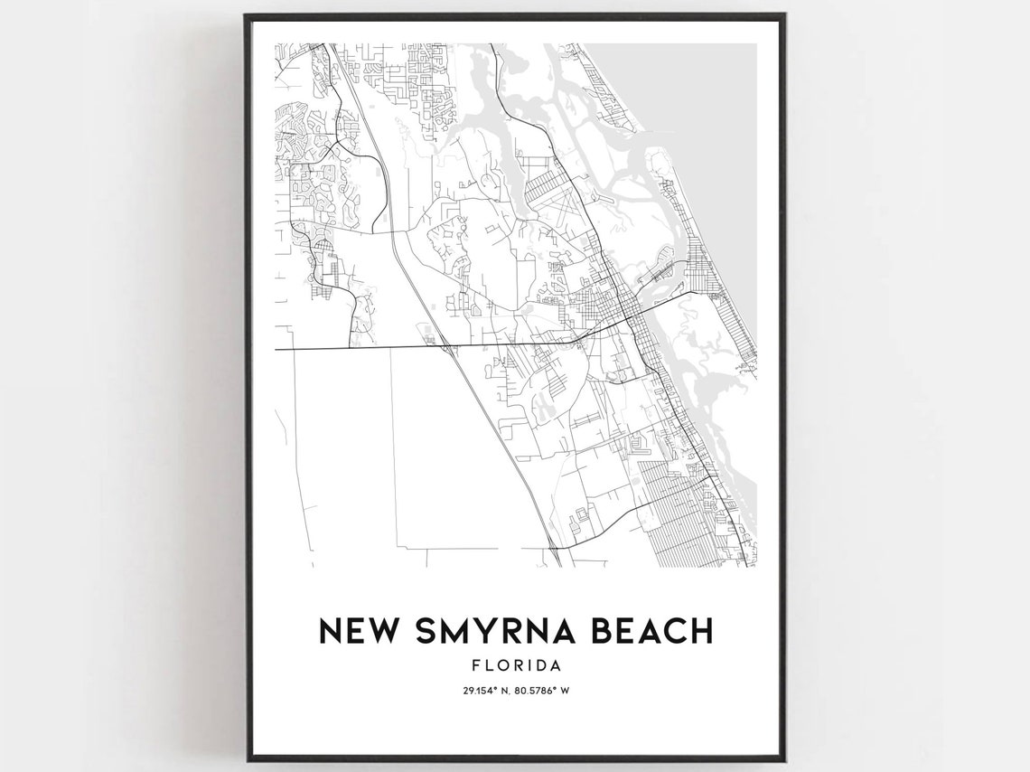 New Smyrna Beach Map Print New Smyrna Beach Map Poster Wall | Etsy