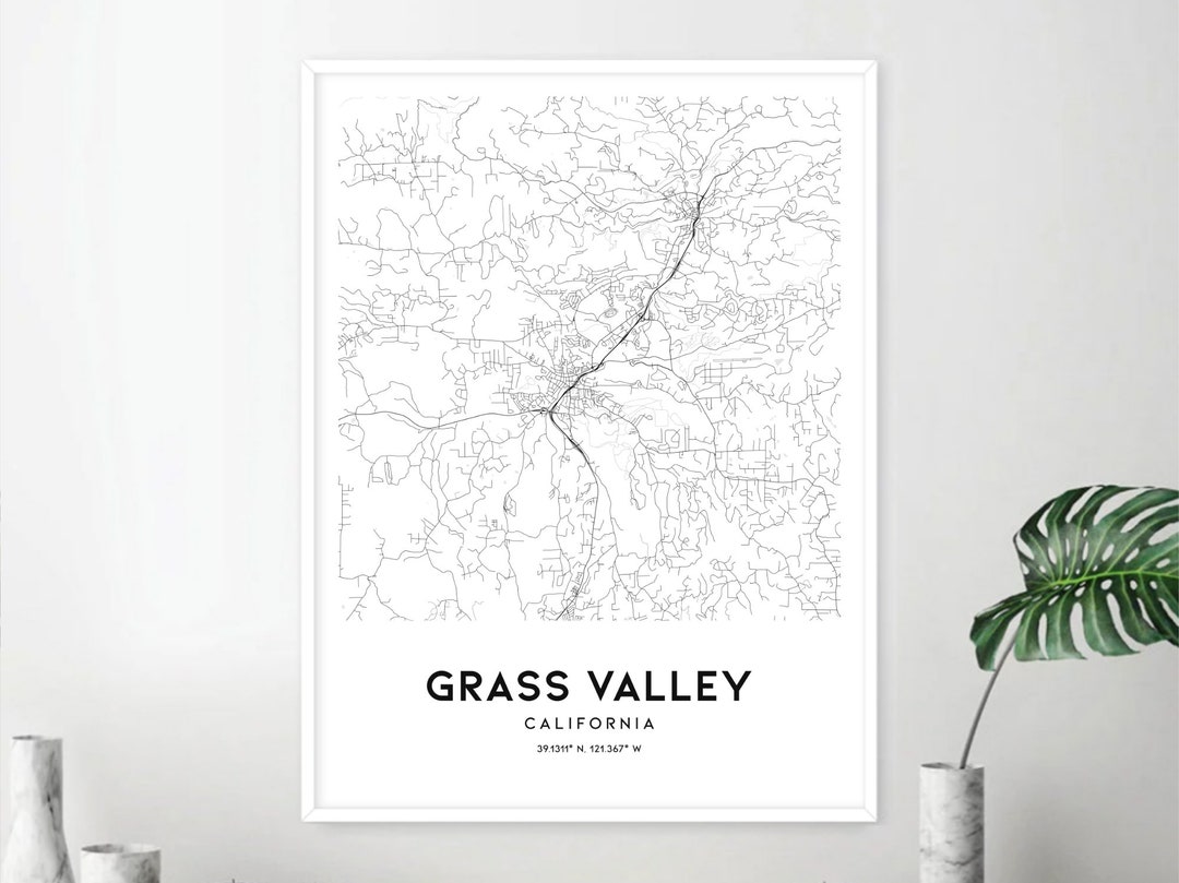Grass Valley Map Print Grass Valley Map Poster Wall Art Ca - Etsy