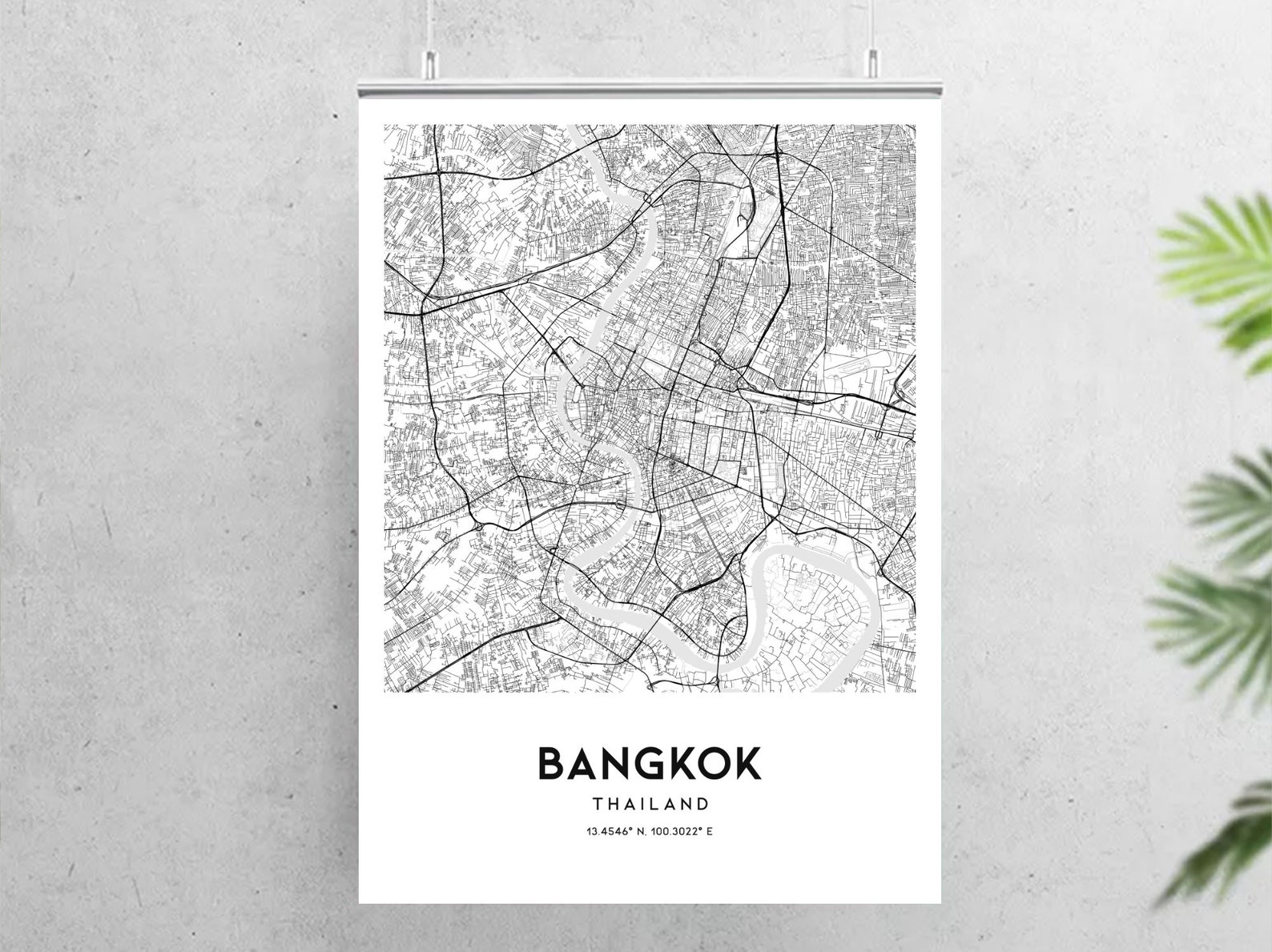 Bangkok Map Print Bangkok Map Poster Wall Art Bangkok City | Etsy