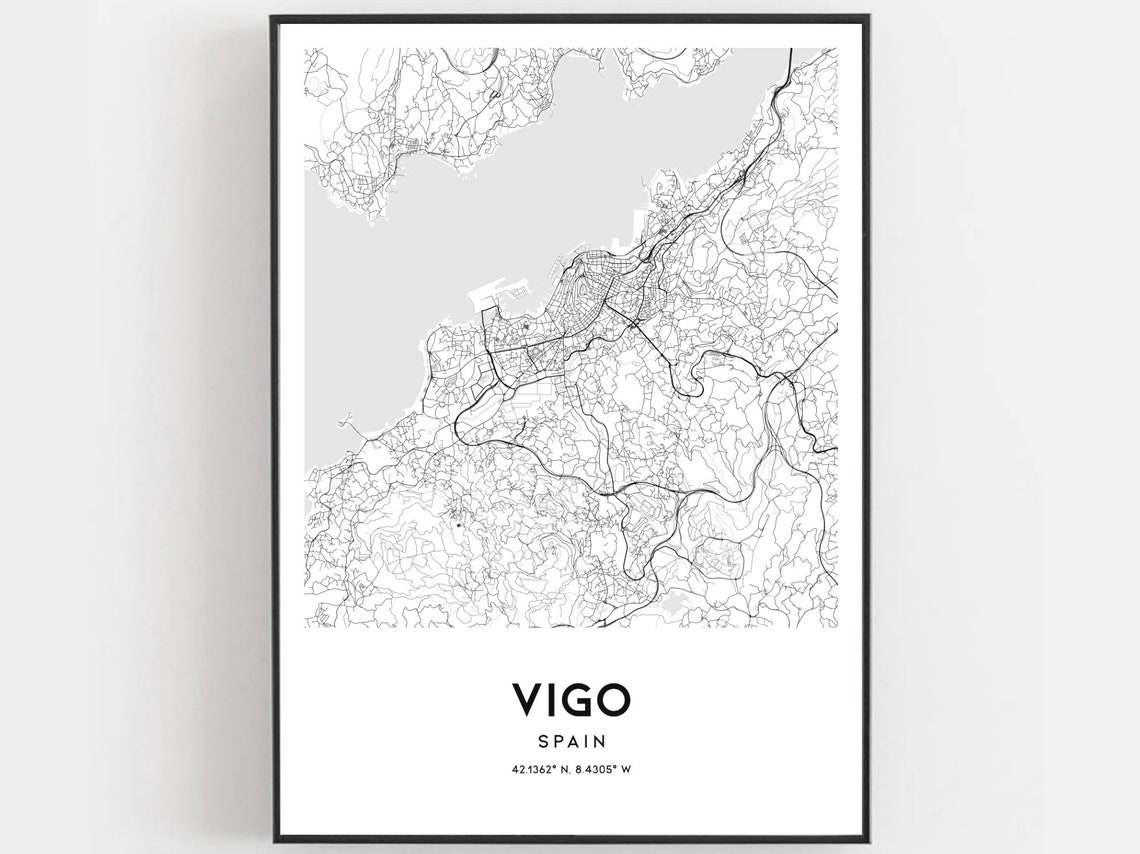 Vigo Map Print Vigo Map Poster Wall Art Vigo City Map Vigo | Etsy