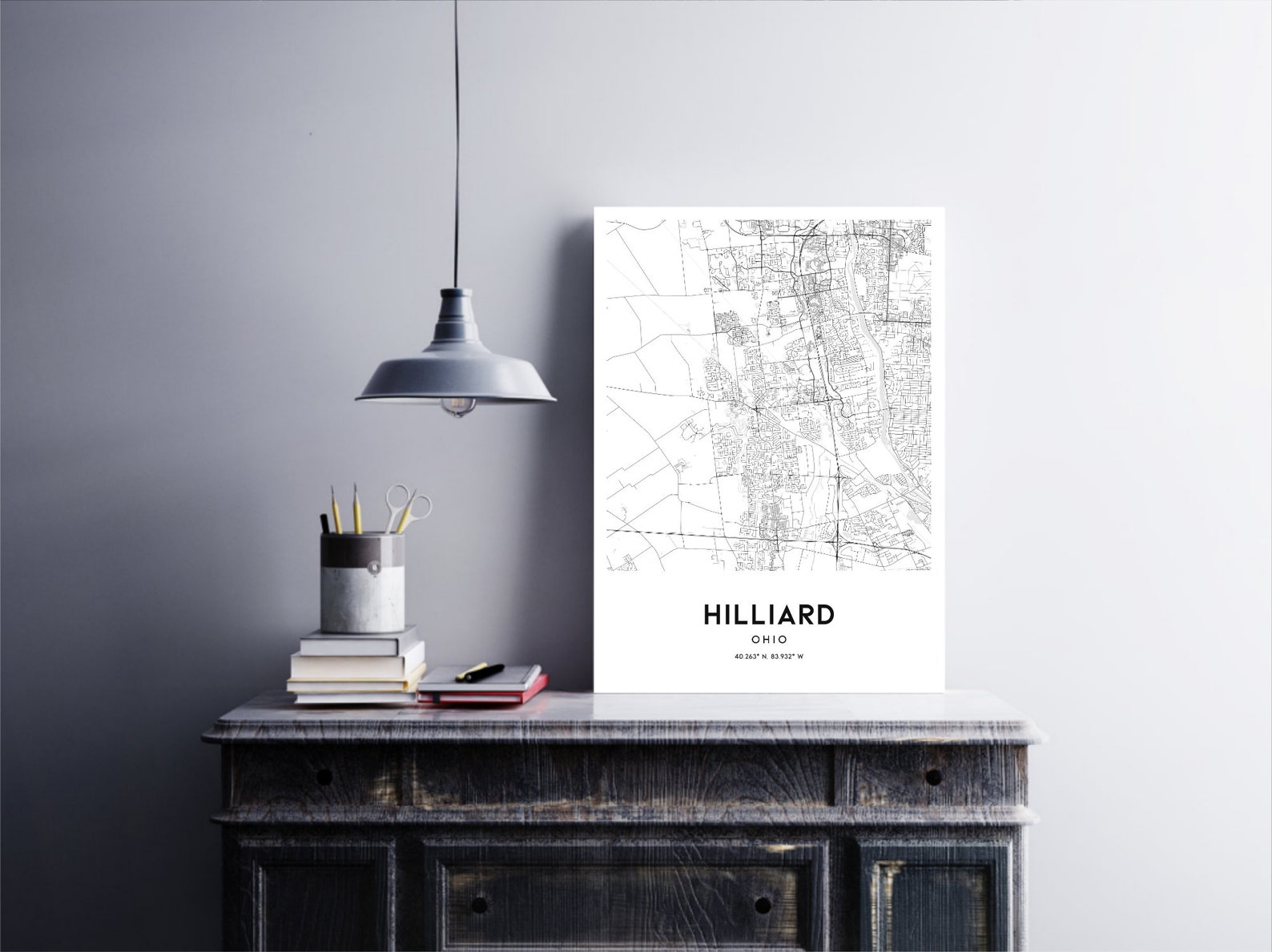 Hilliard Map Print Hilliard Map Poster Wall Art Oh City Map - Etsy
