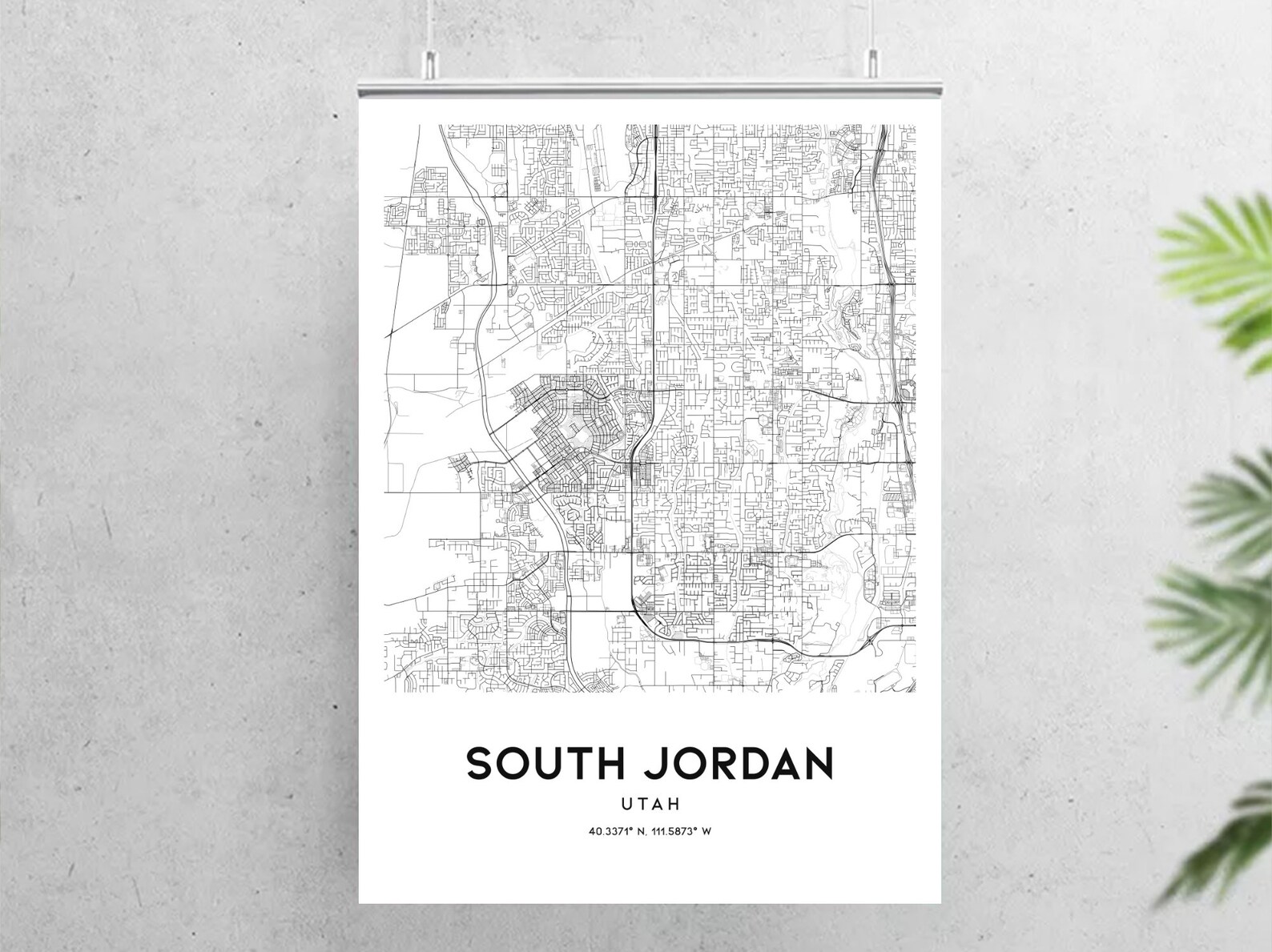 South Jordan Map Print South Jordan Map Poster Wall Art Ut | Etsy