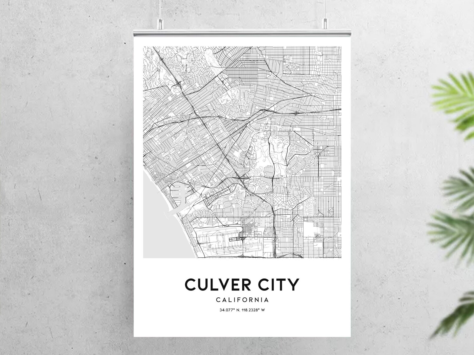 Culver City Map Print Culver City Map Poster Wall Art Ca | Etsy