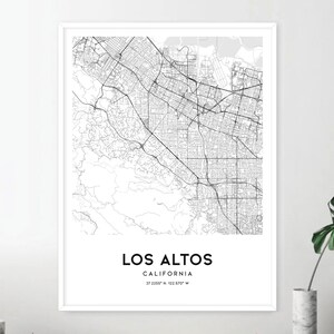 Los Altos Map Print, Los Altos Map Poster Wall Art, Ca City Map ...