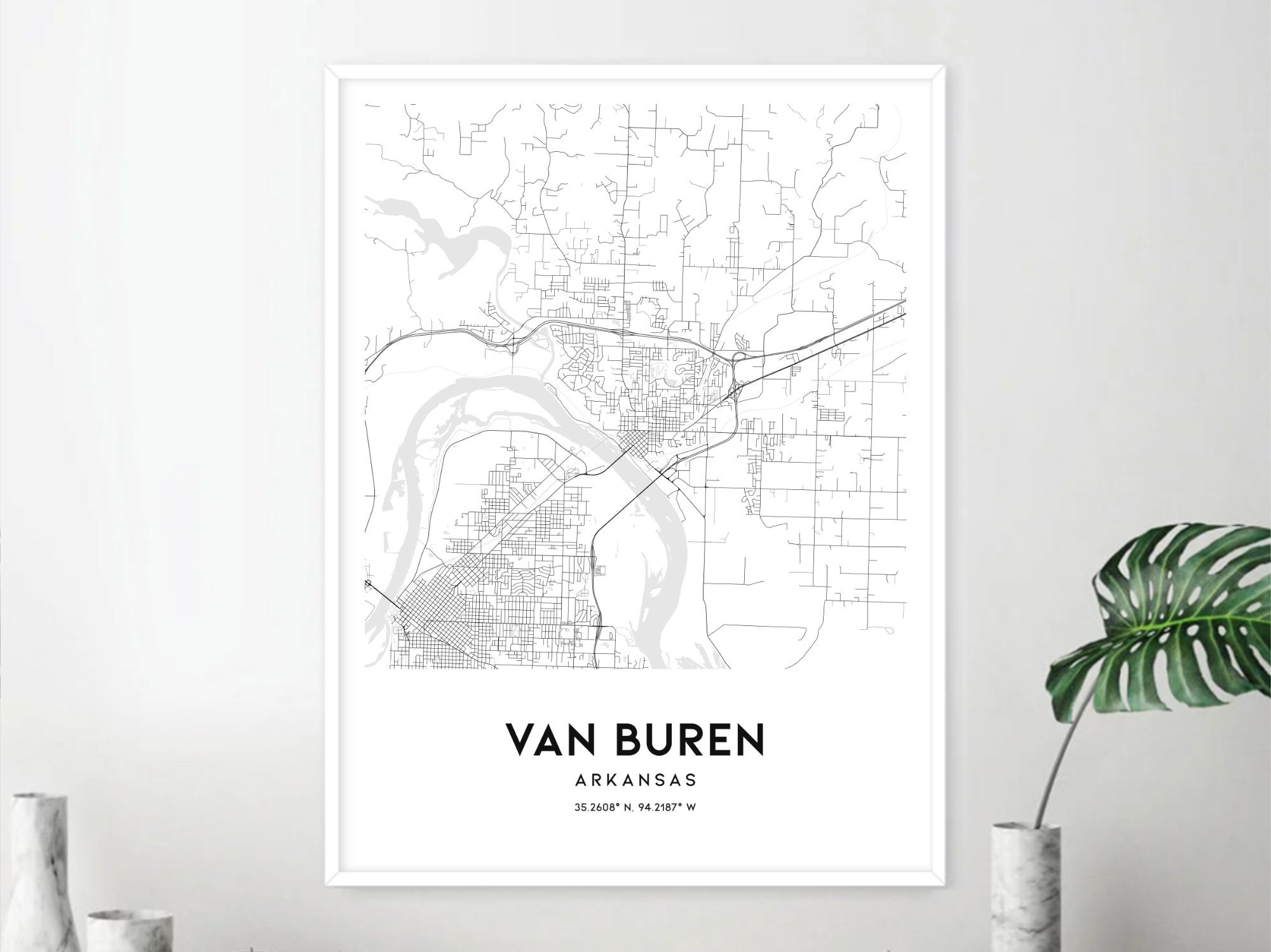 Van Buren Map Print, Van Buren Map Poster Wall Art, Ar City Map ...
