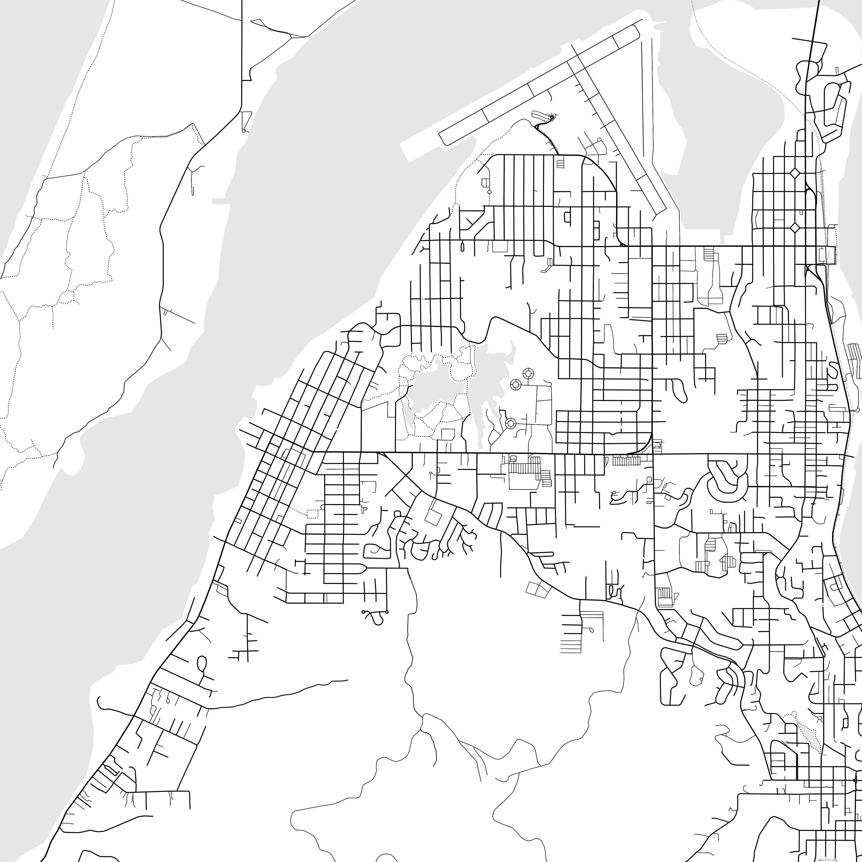 Coos Bay Map Print, Coos Bay Map Poster Wall Art, or City Map, Oregon ...