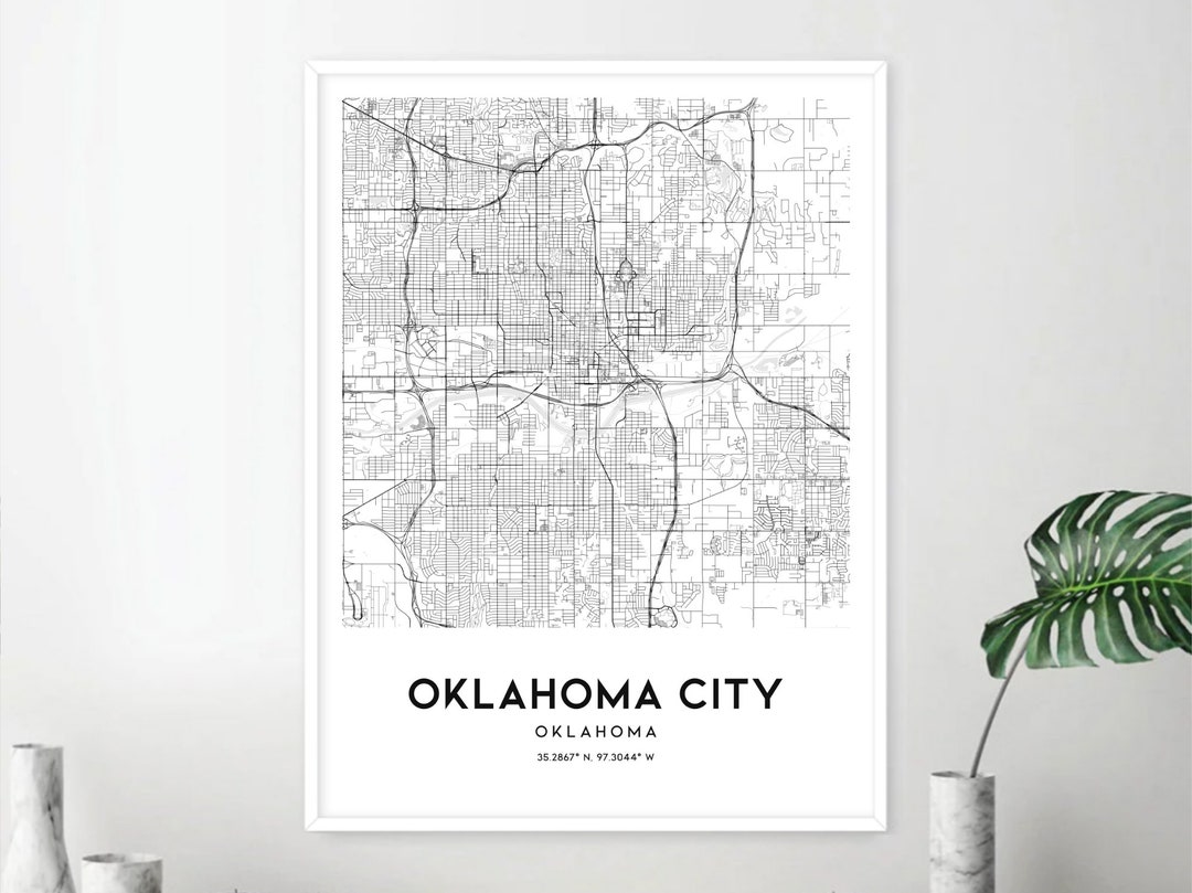 Oklahoma City Map Print, Oklahoma City Map Poster Wall Art, Ok City Map ...