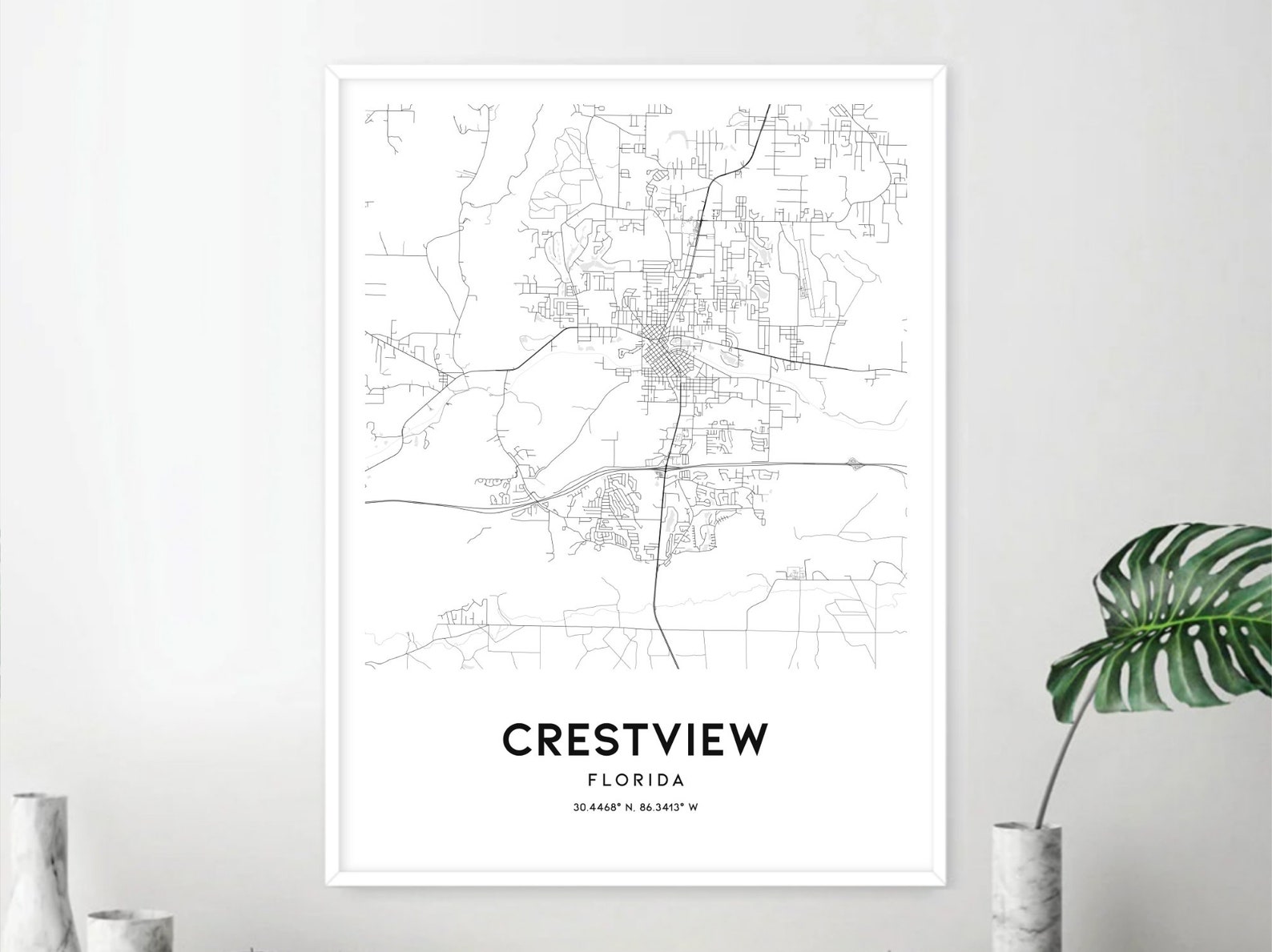 Crestview Map Print, Crestview Map Poster Wall Art, Fl City Map ...